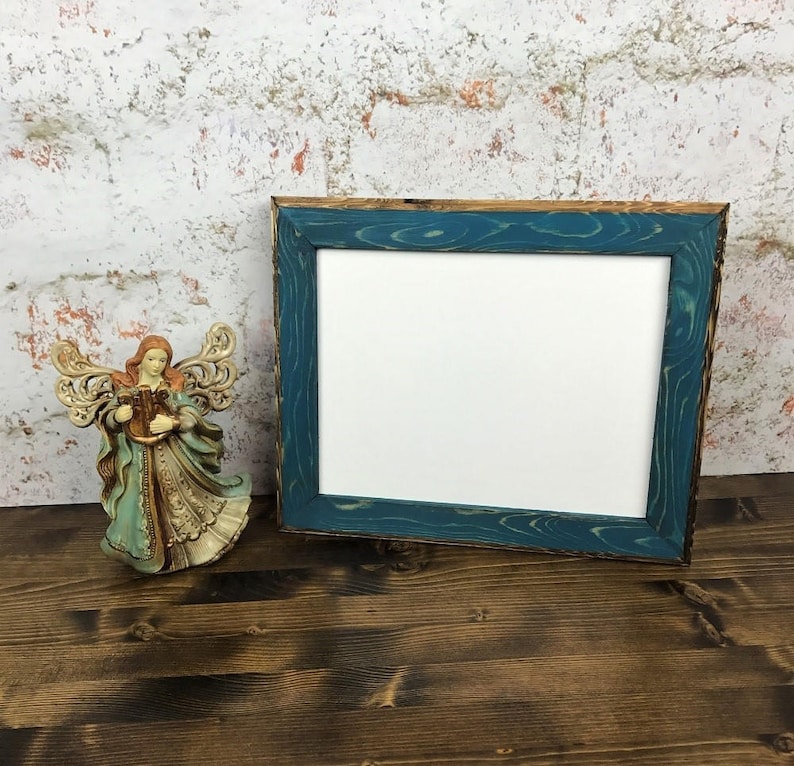 8 X 10 Inch Teal Rustic Weathered Style Picture Frame With - Etsy
