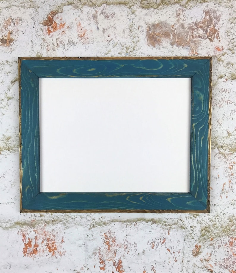 8 X 10 Inch Teal Rustic Weathered Style Picture Frame With - Etsy