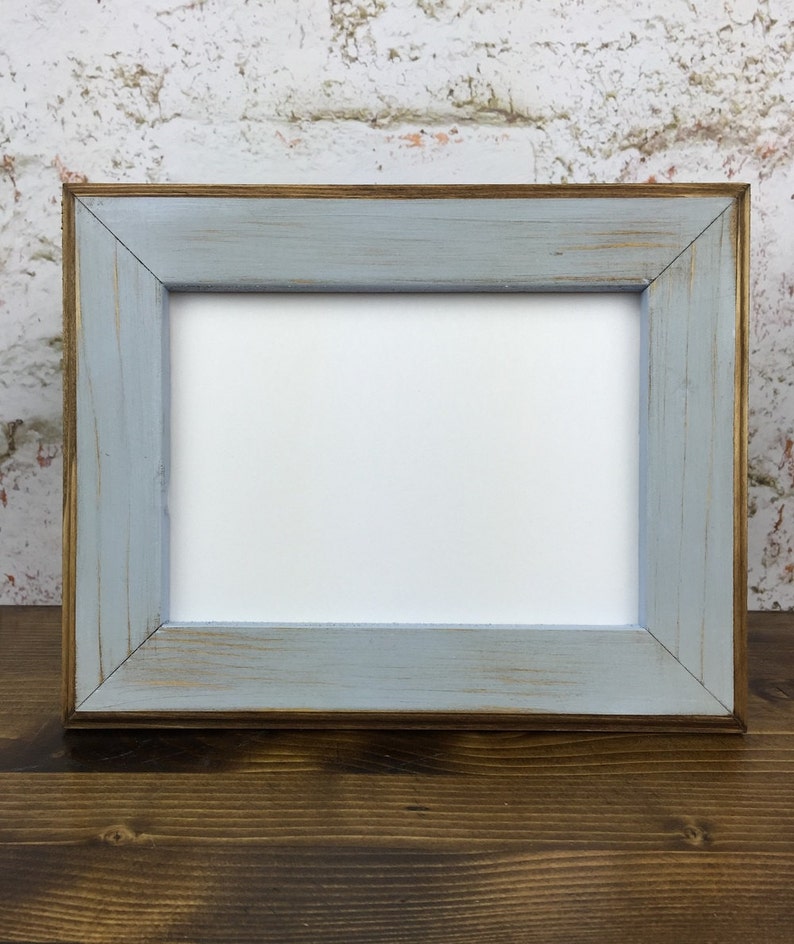 8 X 10 Picture Frame Light Blue Rustic Weathered Style With - Etsy