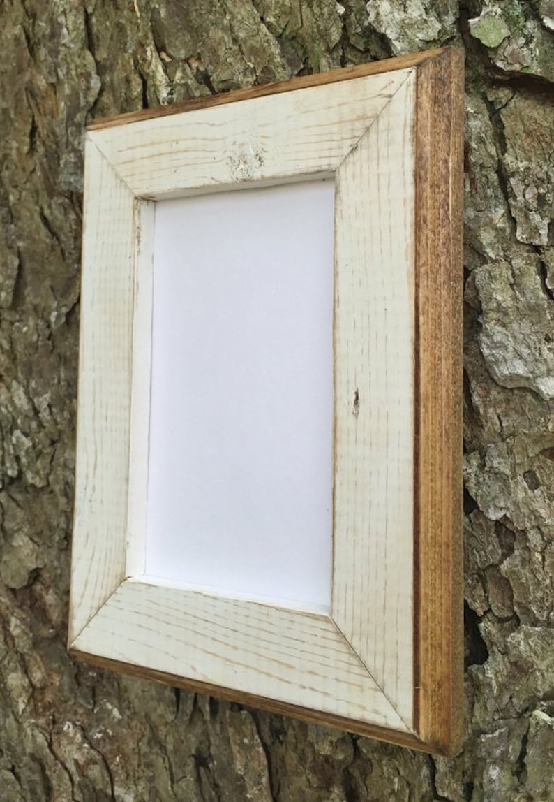 8 X 10 Picture Frame White Rustic Weathered With Routed - Etsy