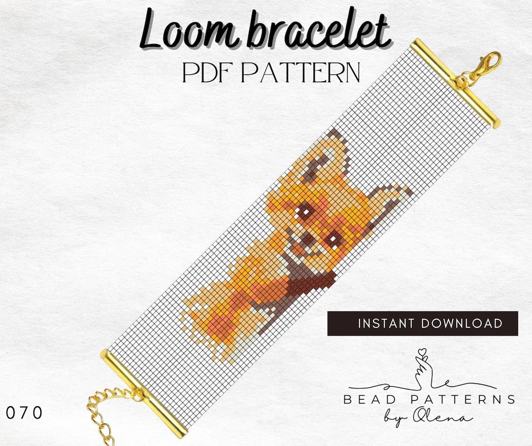 Cute Fox Loom Bracelet Pattern – Red Fox Bead Pattern PDF - Miyuki ...