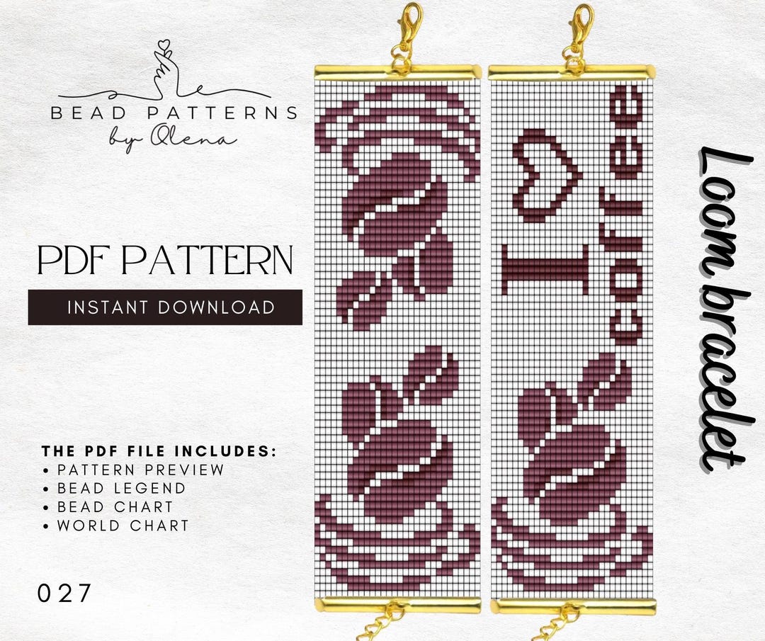 Coffee Loom Bracelet Pattern PDF, Beaded Coffee Bean Design, Seed Bead ...