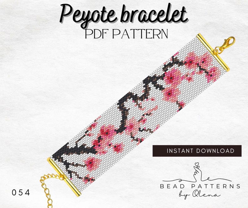 Cherry Blossom Bracelet Pattern – Sakura Beading Design in Loom ...