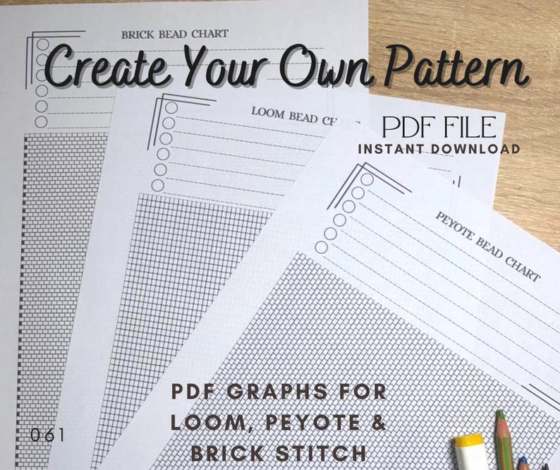 Printable Beading Design Templates PDF, Blank Graph Paper for Loom ...