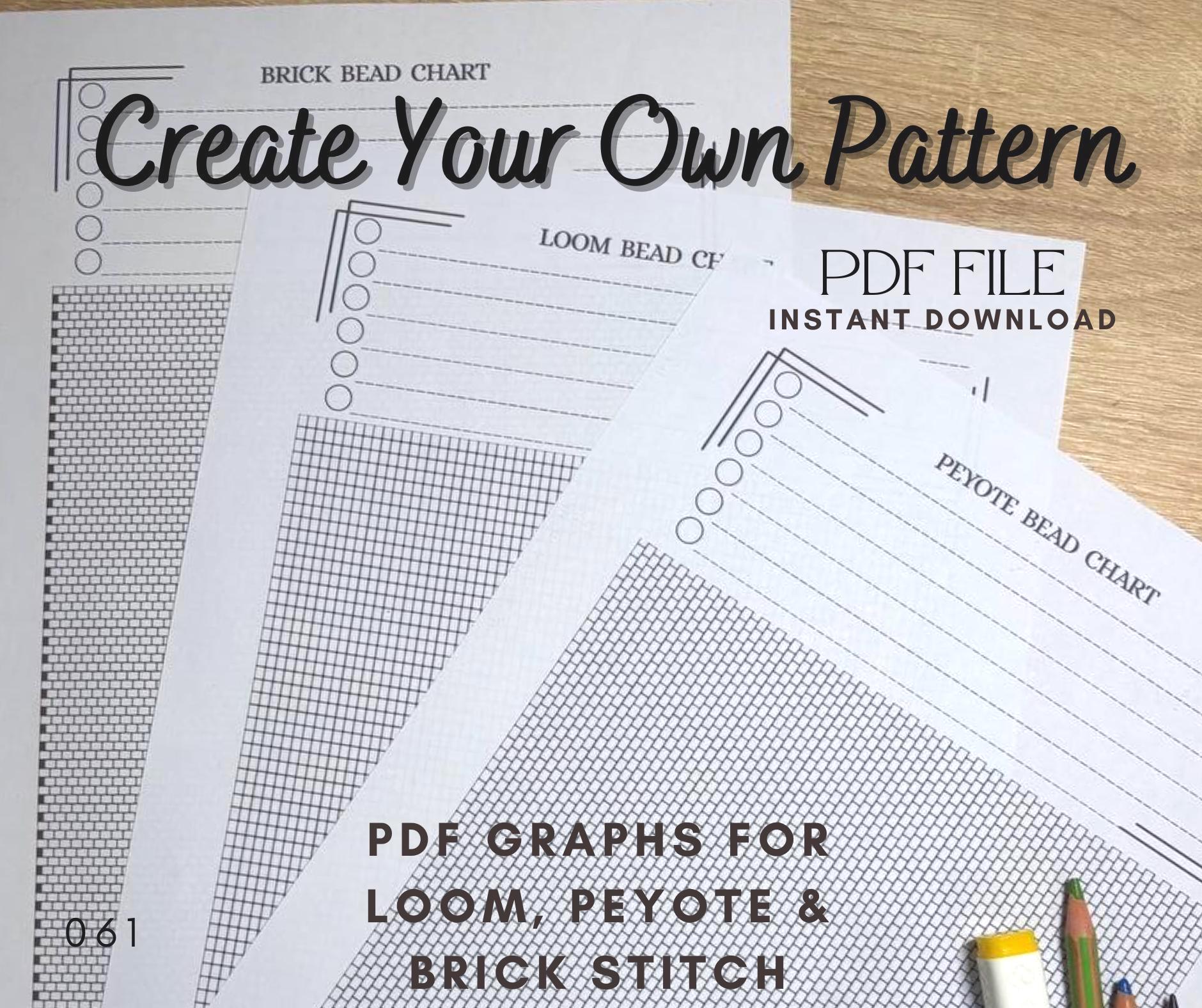 Printable Beading Design Templates PDF, Blank Graph Paper for Loom ...