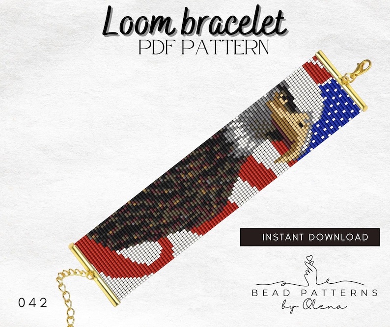 Bald Eagle Bead Bracelet Pattern – Loom & Peyote Design With American ...