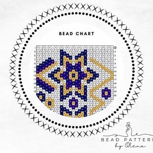 Floral Peyote Bracelet Pattern - Geometric Peyote Pattern - Even-count ...
