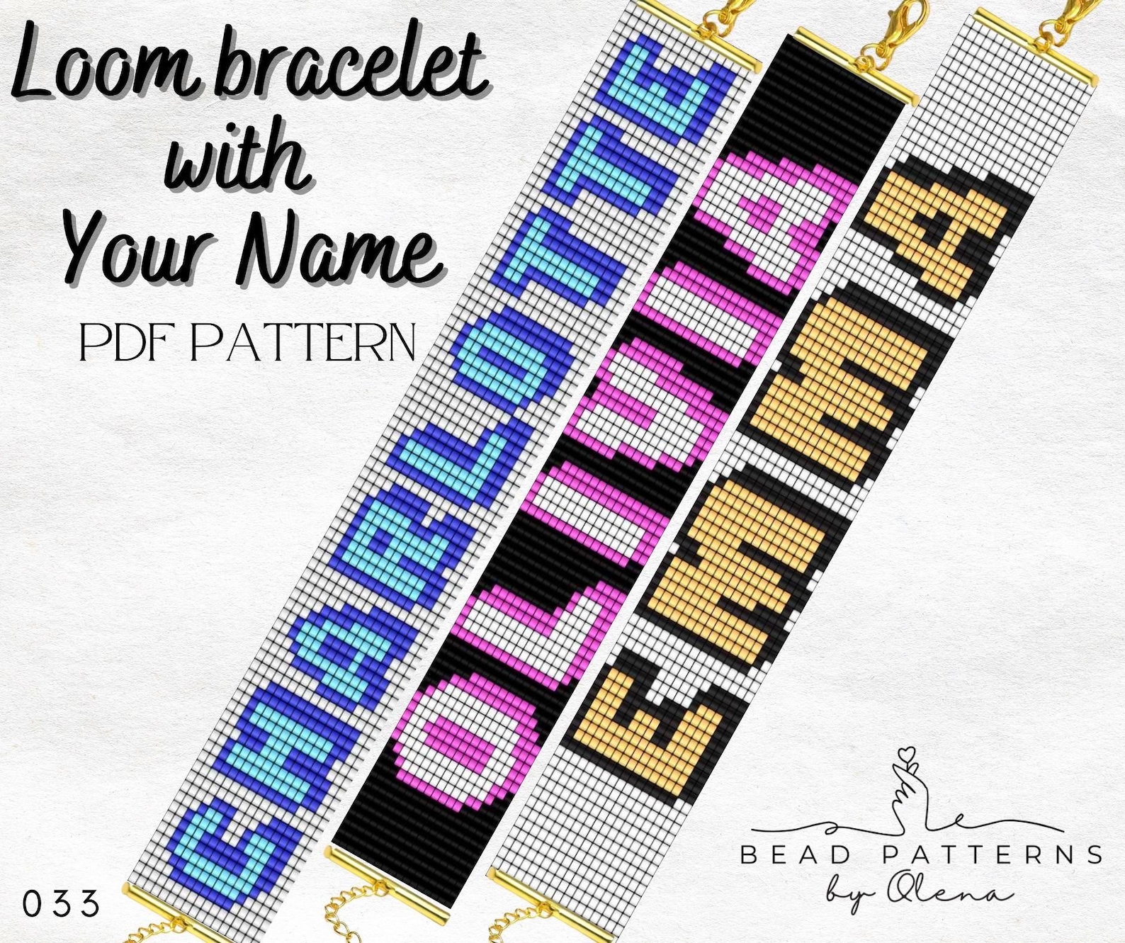 Custom Name Loom Bracelet Pattern PDF. Personalized Beading Pattern ...