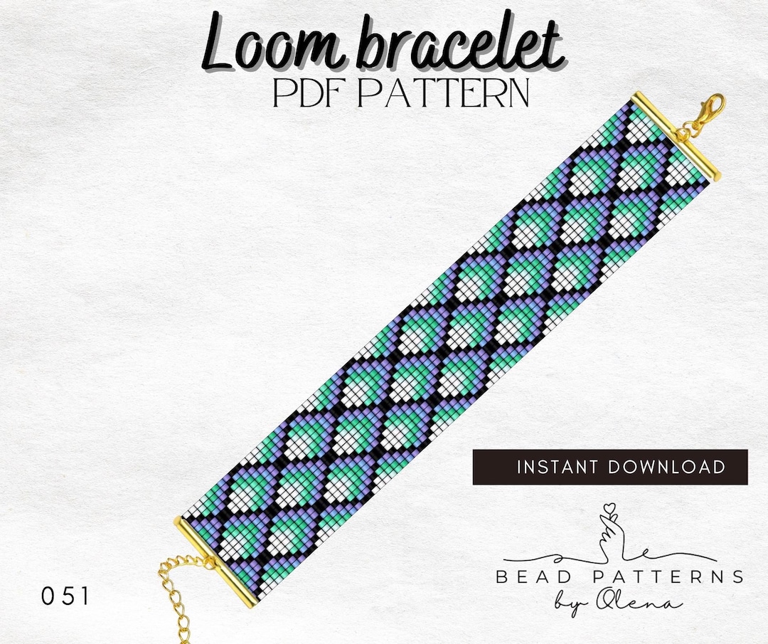 Geometric Gradient Loom Bracelet Pattern, Bead Design in Satin Miyuki ...