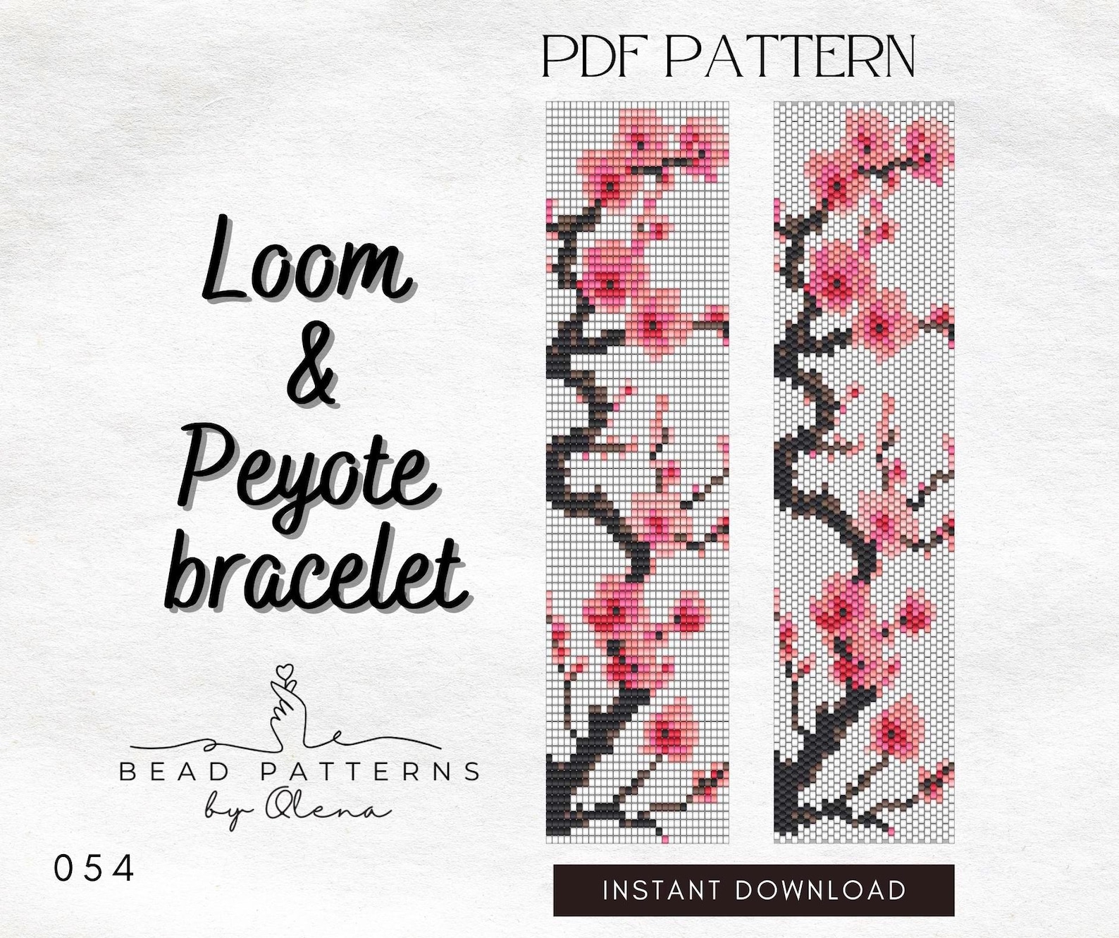 Cherry Blossom Bracelet Pattern – Sakura Beading Design in Loom ...