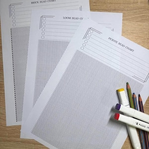 Printable Beading Design Templates PDF, Blank Graph Paper for Loom ...
