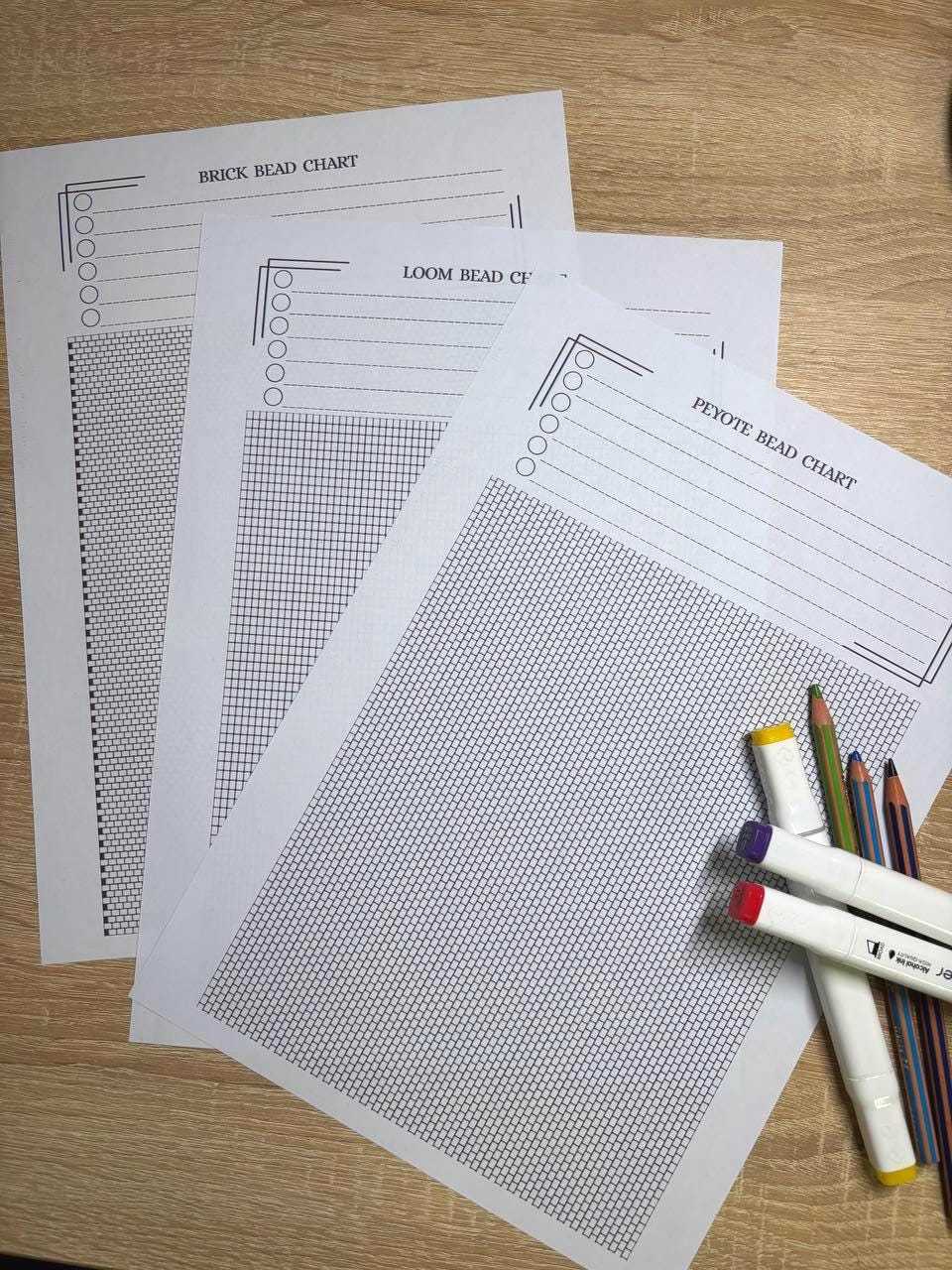 Printable Beading Design Templates PDF, Blank Graph Paper for Loom ...