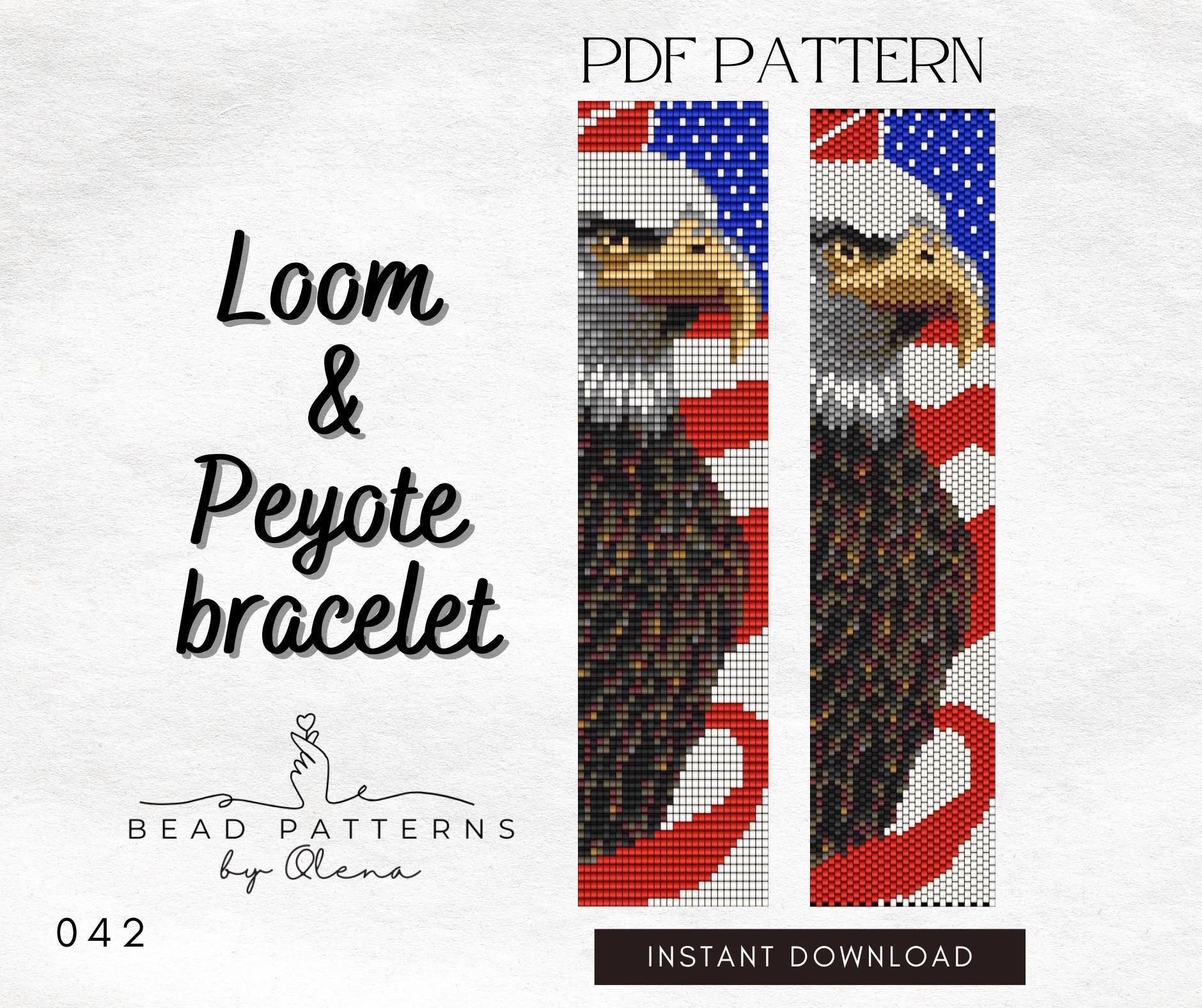 Bald Eagle Bead Bracelet Pattern – Loom & Peyote Design With American ...