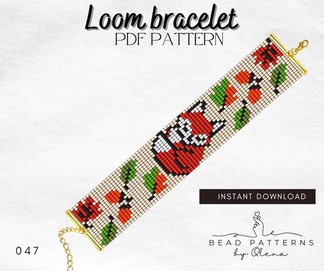 Fox Loom Bracelet Pattern – Autumn Beading Design With Leaves & Acorns ...