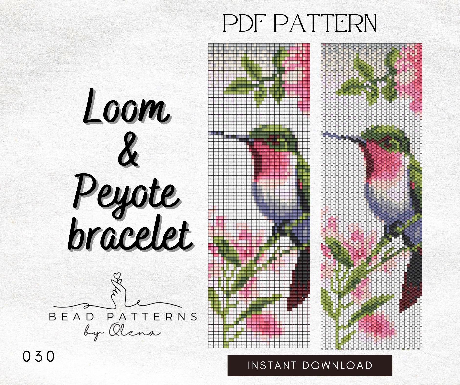 Hummingbird Bead Loom & Peyote Bracelet Pattern – PDF Beading Design ...