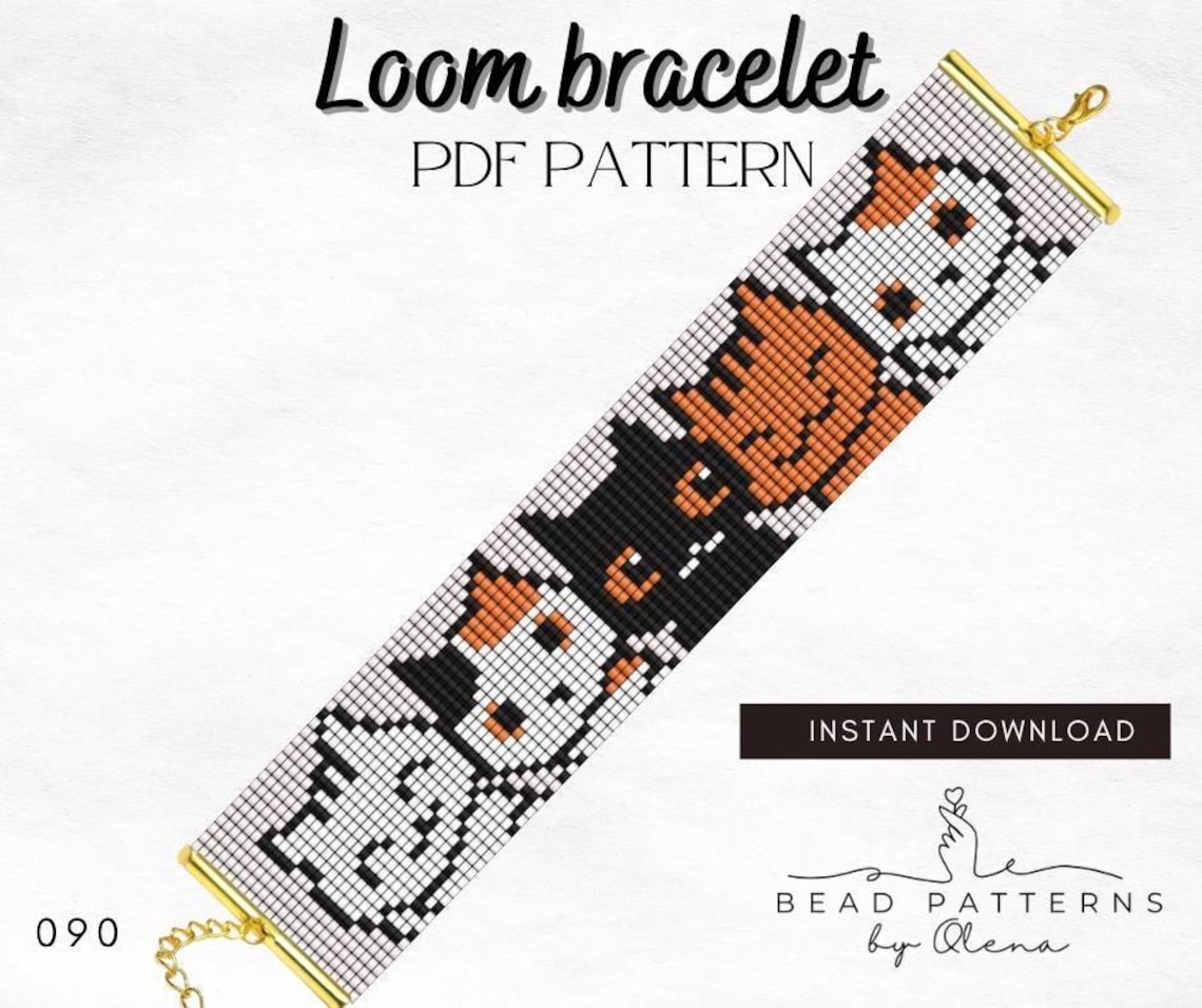 Cat Loom Bracelet Pattern PDF – Cute Beading Design for Cat Lovers ...