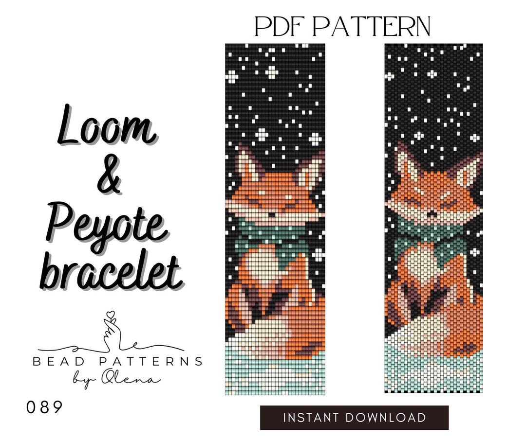 Fox Bracelet Pattern – Winter Beadwork PDF – Loom & Peyote Beading ...