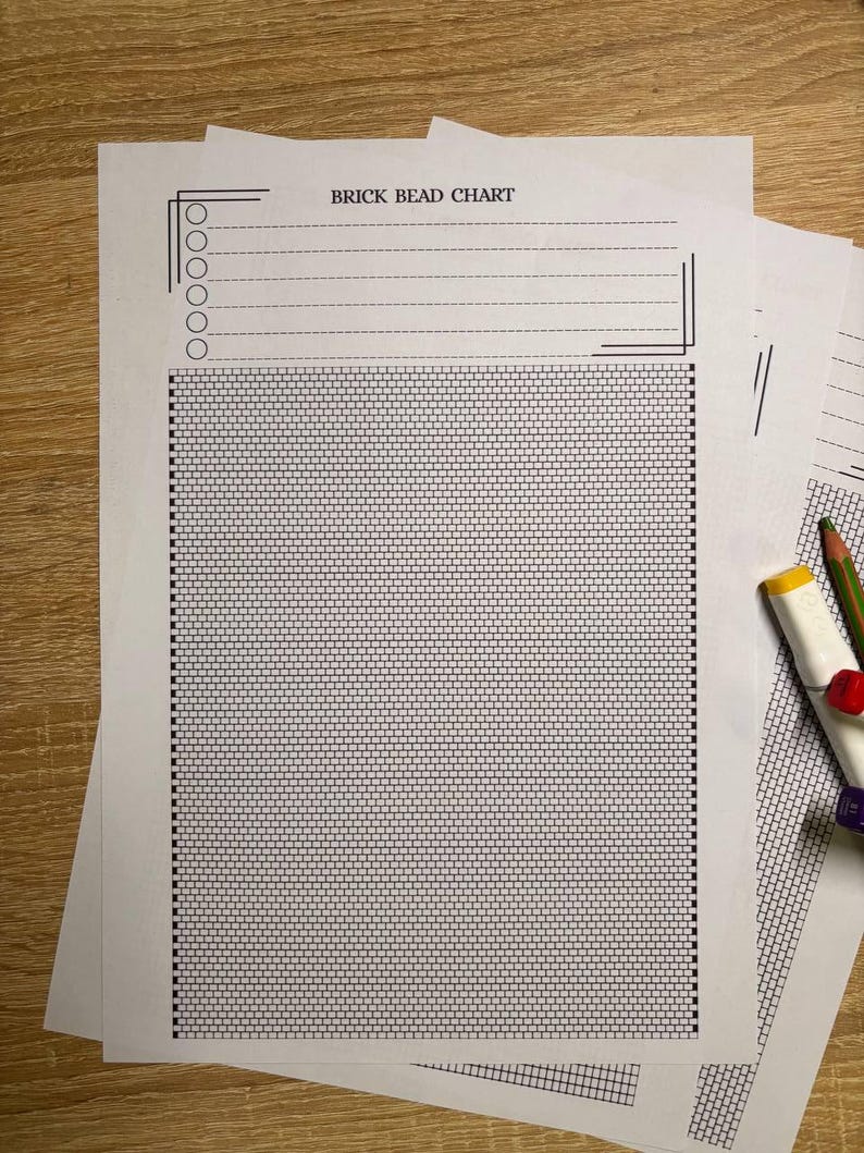 Printable Beading Design Templates PDF, Blank Graph Paper for Loom ...