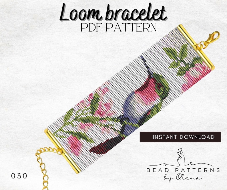 Hummingbird Bead Loom & Peyote Bracelet Pattern – PDF Beading Design ...
