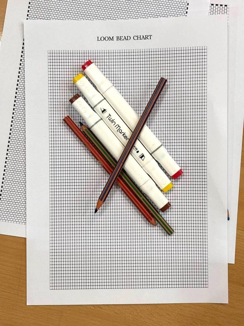 Graph Paper Template, Set of 3 Templates for Beading Loom Peyote Brick ...