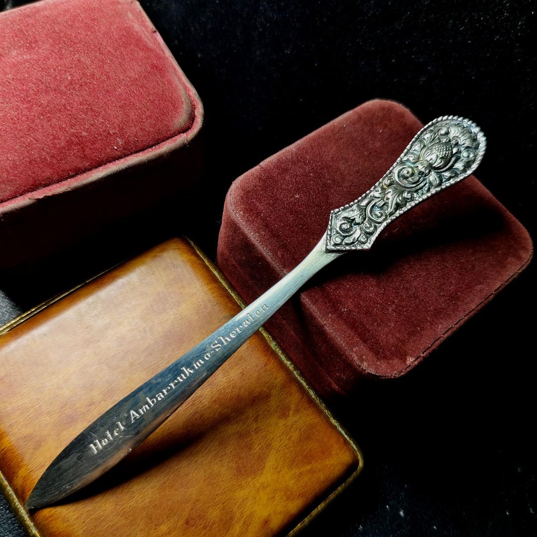 Antique Silver Letter Opener – Rare Vintage Desk Accessory, Handcrafted ...