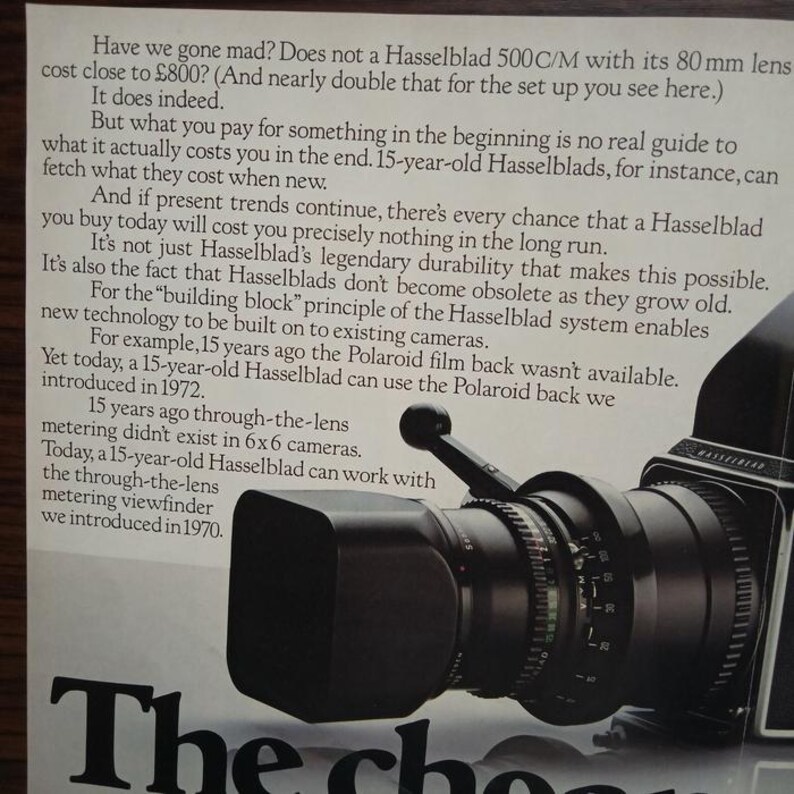 Original 1970s Hasselblad Camera Magazine Advertisement – Large Format ...