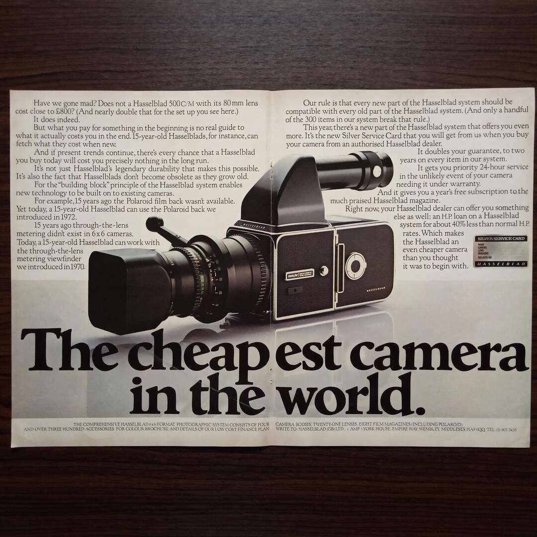 Original 1970s Hasselblad Camera Magazine Advertisement – Large Format ...