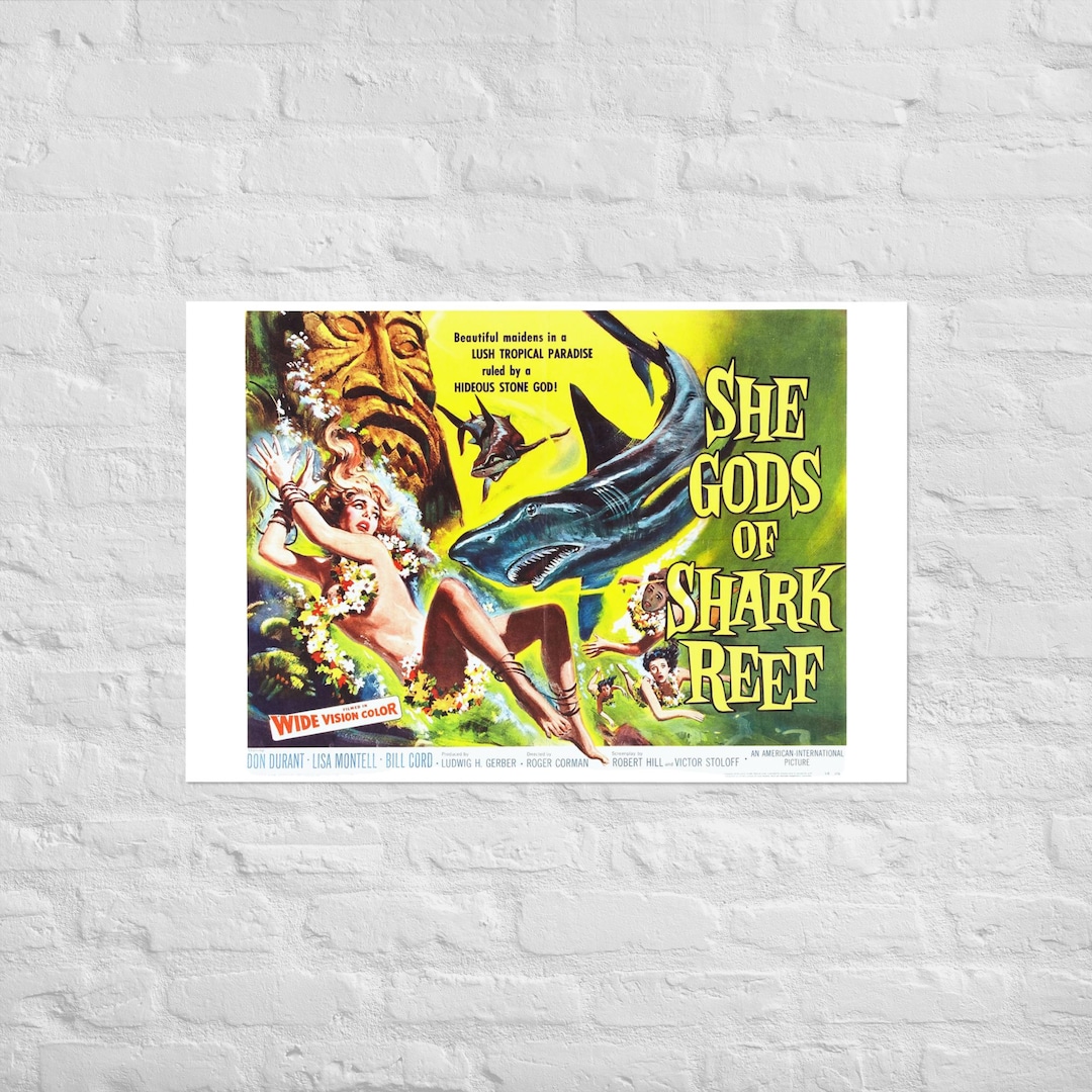She Gods of Shark Reef Poster Print | Vintage 1958 Adventure Movie Art ...