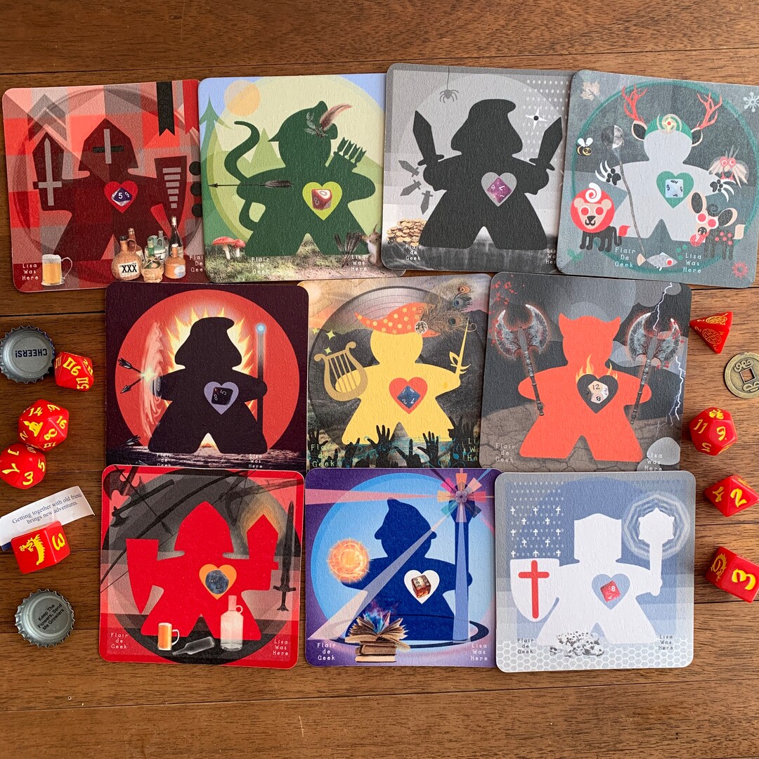 MEEPLE PARTY - Collectible Dnd Drink Coaster Beermats - Original ...