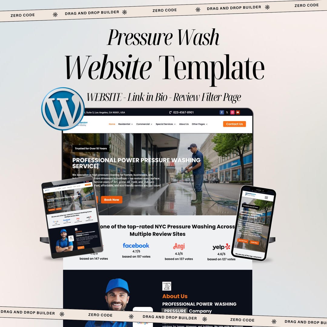 Pressure Washing Divi Website Template – Power Wash Wordpress Theme ...