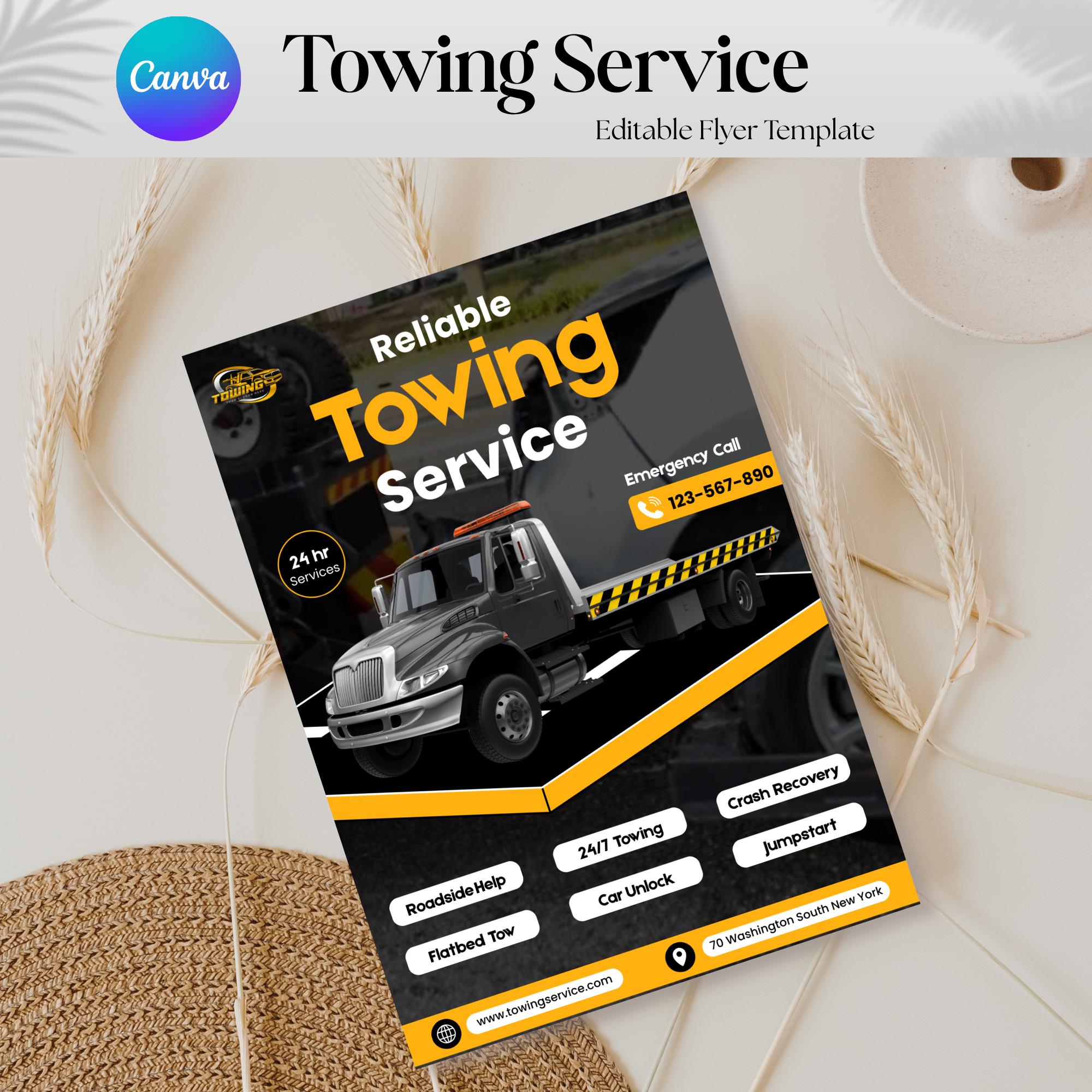 Towing Service Flyer Template - Roadside Assistance Business Design ...