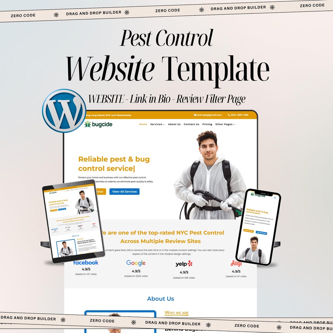 Pest Control Website Template – Exterminators Wordpress Divi Theme ...