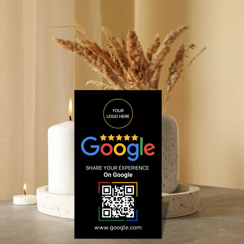 Google Review Card – Editable QR Code Feedback & Rating Sign - Business ...