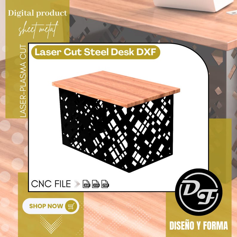 Laser Cut Steel Desk DXF File – Metal Desk Base Design for CNC Plasma ...