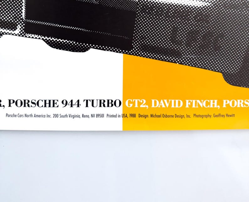 Original Vintage 1988 Porsche "944 Wins Double Scca" Poster ...