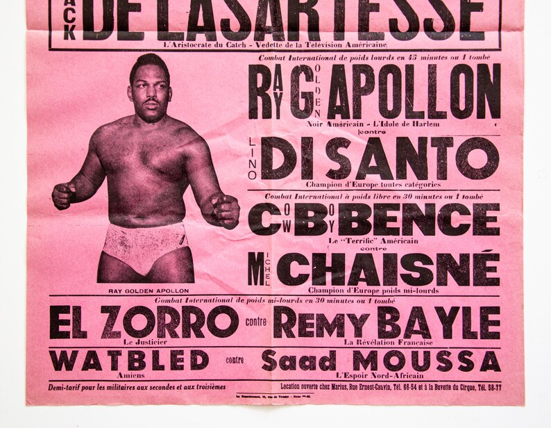 Original Vintage French Wrestling Poster 'super-gala De Catch' 1961 ...