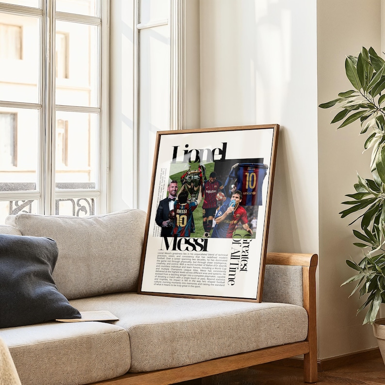 Lionel Messi Poster Barcelona FC Football Player Poster Digital Print ...