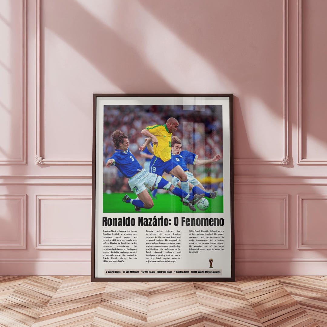 Ronaldo R9 Poster Brazil National Team Soccer Poster Football Legend ...