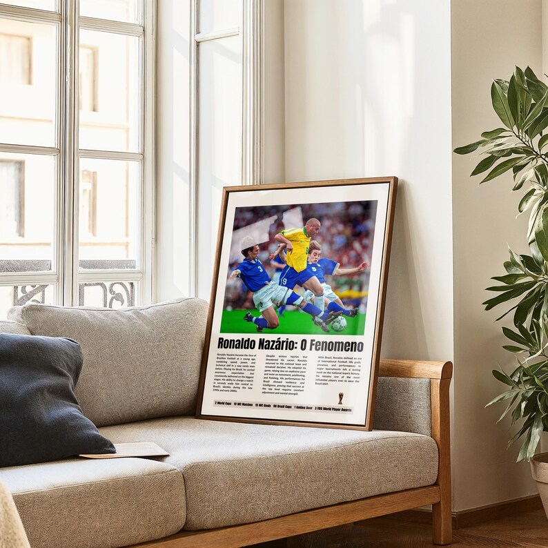 Ronaldo R9 Poster Brazil National Team Soccer Poster Football Legend ...