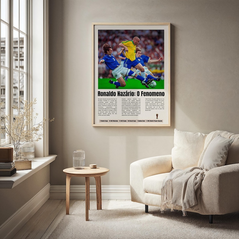 Ronaldo R9 Poster Brazil National Team Soccer Poster Football Legend ...