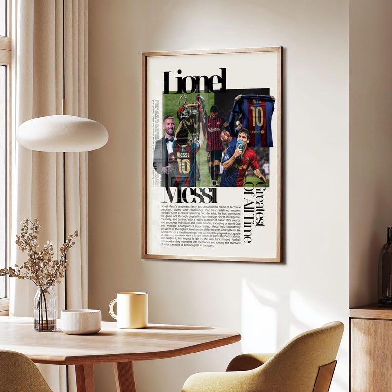 Lionel Messi Poster Barcelona FC Football Player Poster Digital Print ...