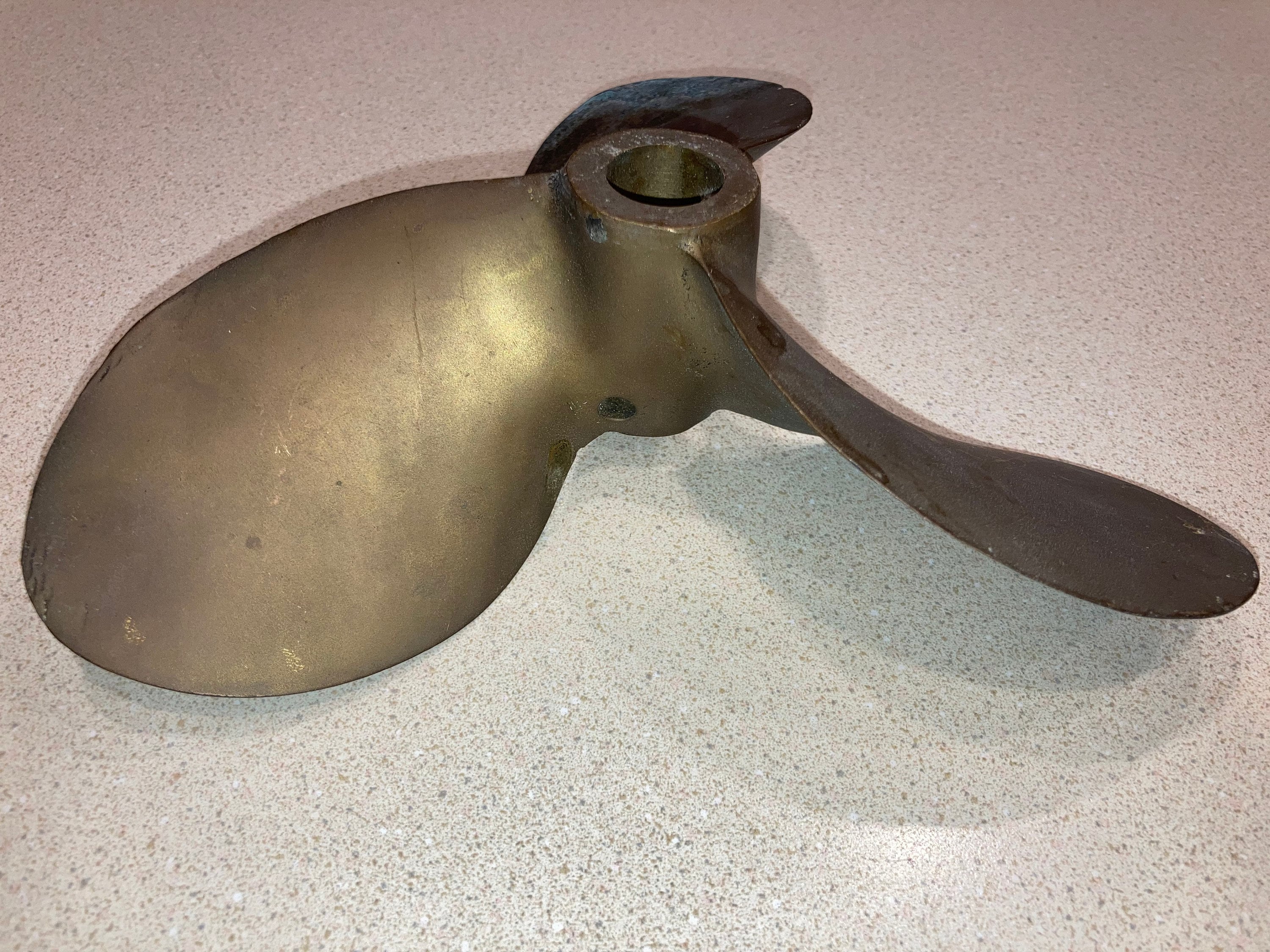 Vintage 1940s 3 Blade Solid Brass Boat Propeller; Nautical Art; Marine ...