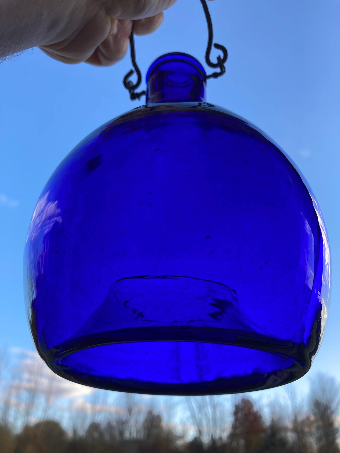 Vintage Cobalt Blue Glass Bug Catcher, Antique Hanging Fly Trap - Etsy
