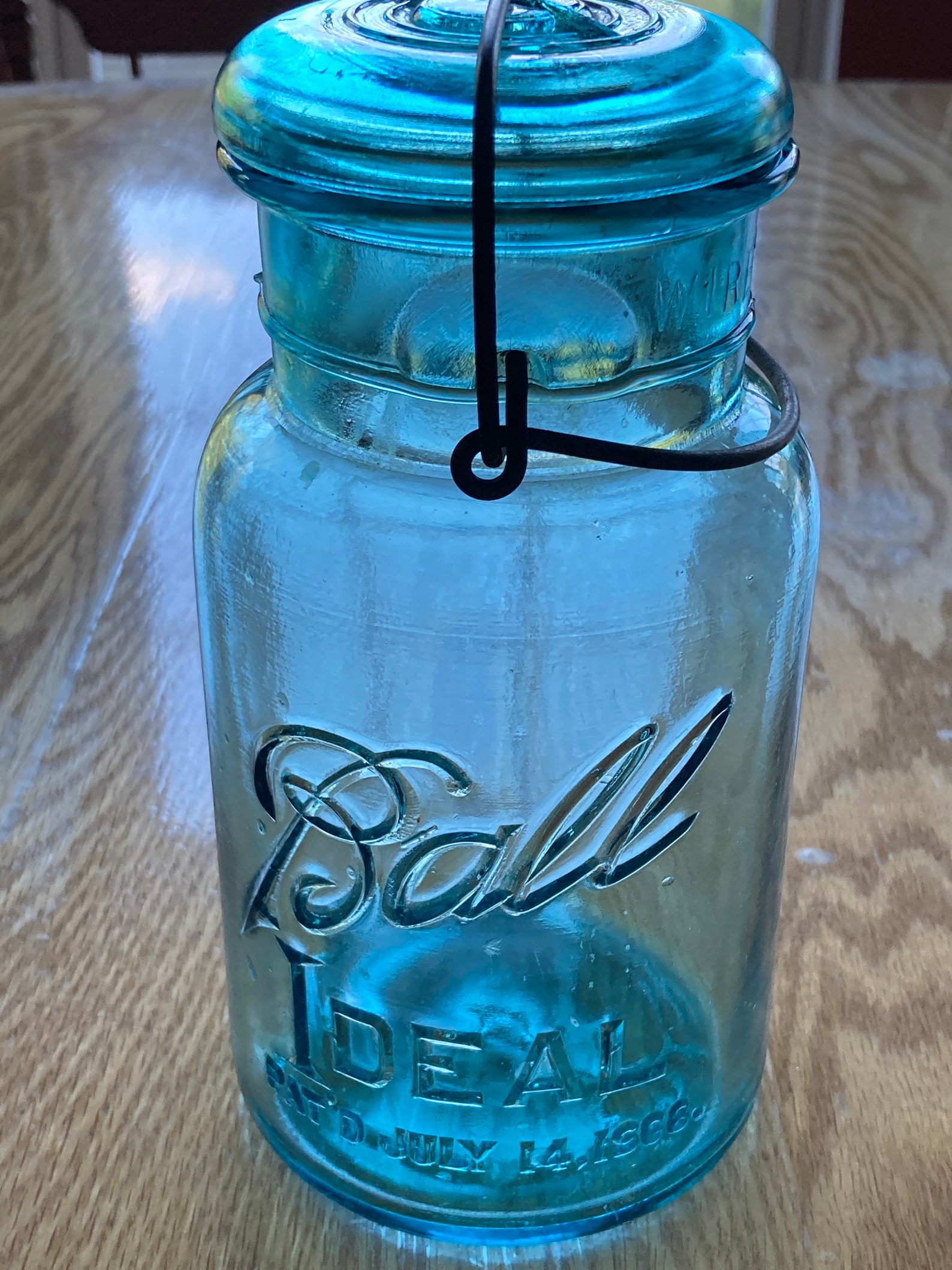 Vintage Blue Glass Fruit Canning Jar Quart Ball Ideal Atlas - Etsy
