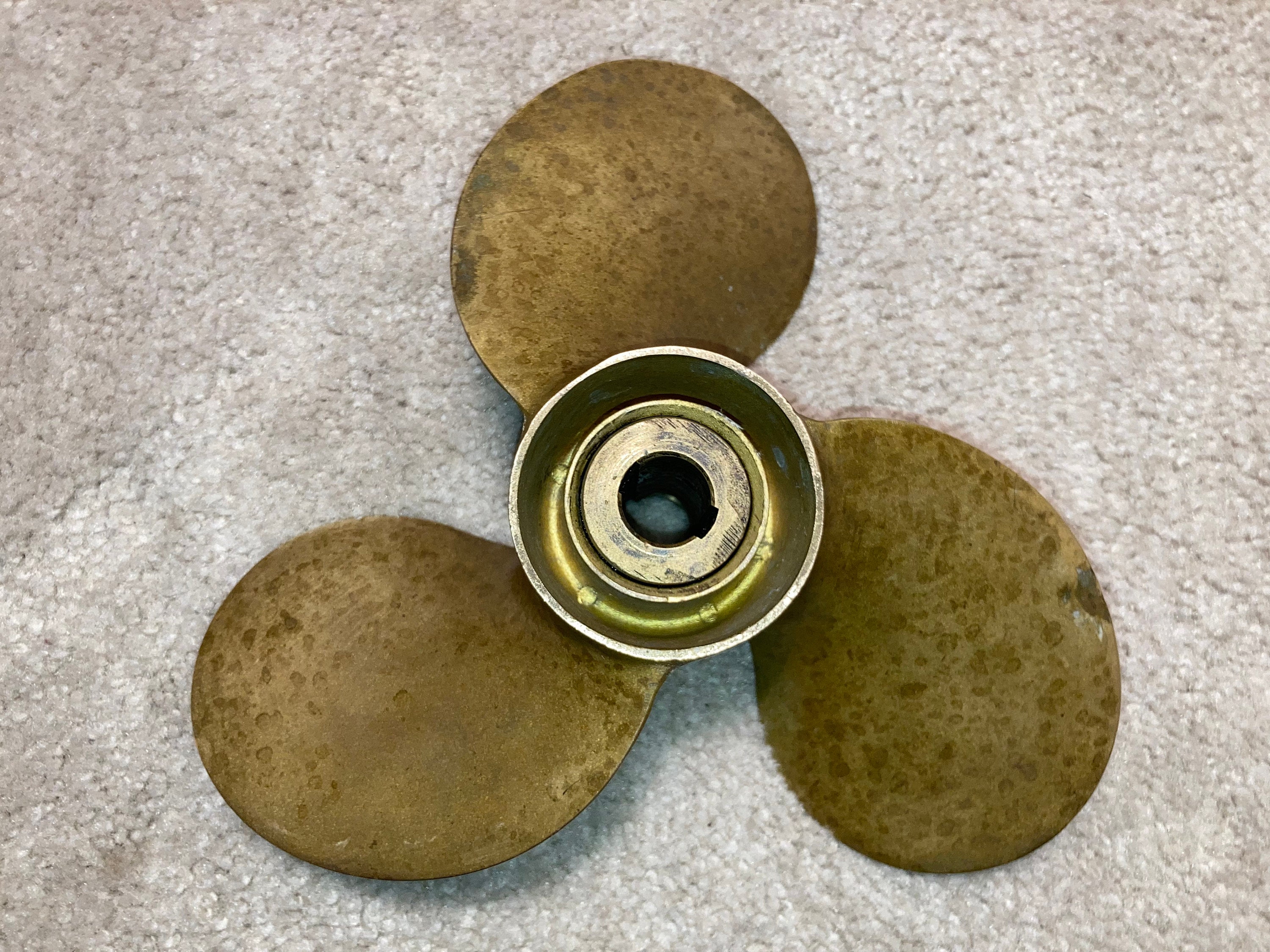 Vintage 1940s 3 Blade Solid Brass Boat Propeller; Nautical Art; Marine ...