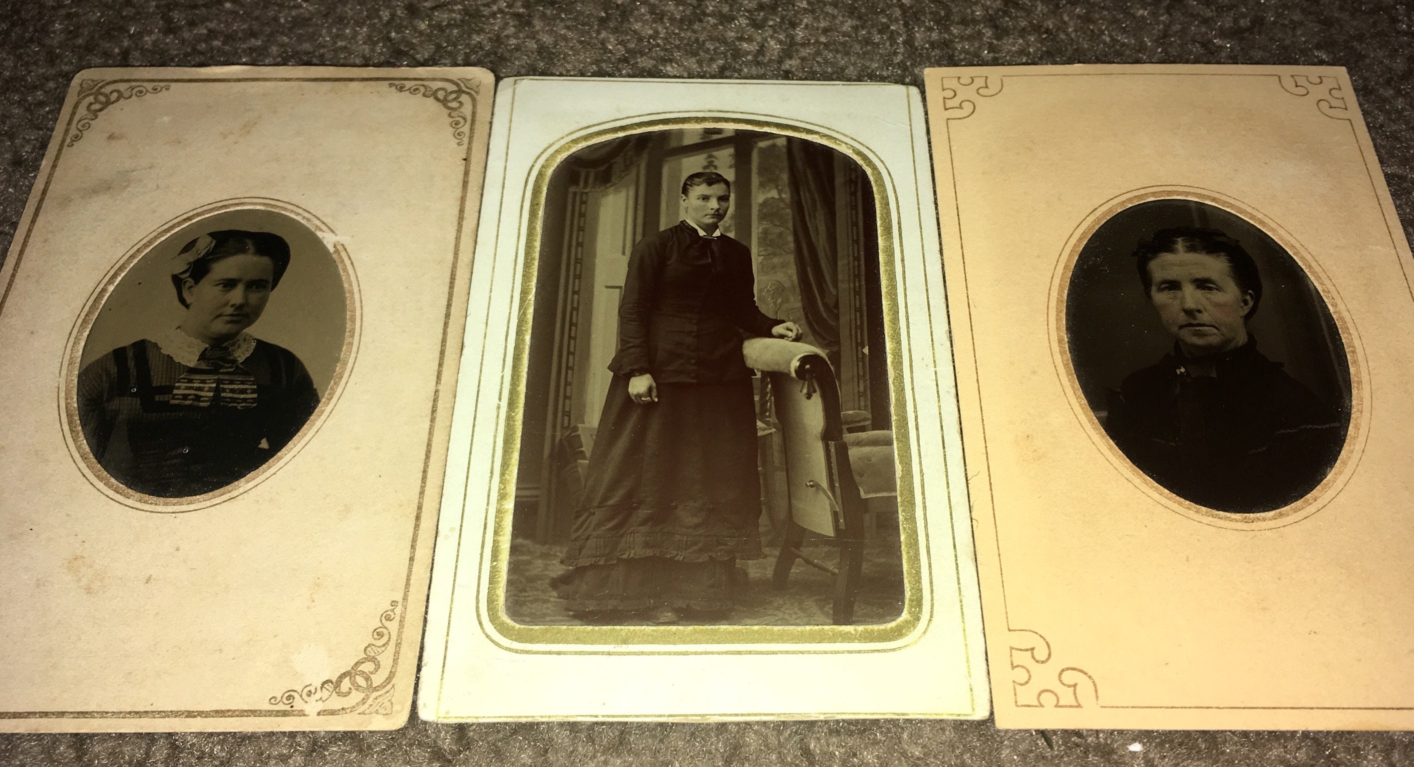 Lot of 13 Antique Victorian Period Tintype Photographs; Original Civil ...