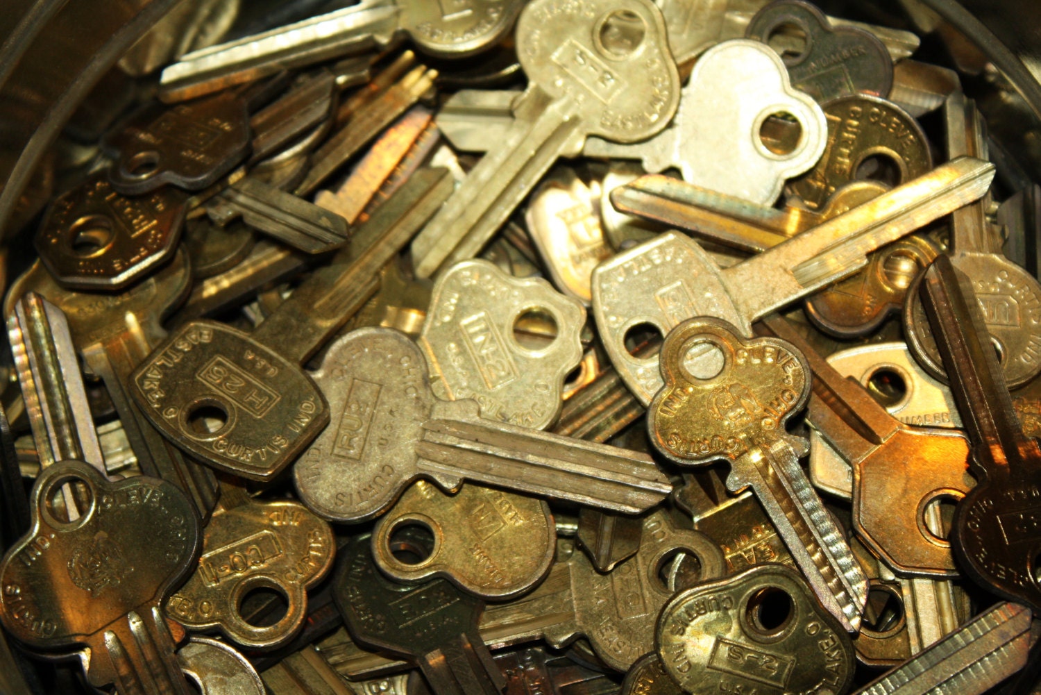 Lot of 15 Vintage NOS 1950s & 60s Uncut Brass Keys; Curtis Industries ...