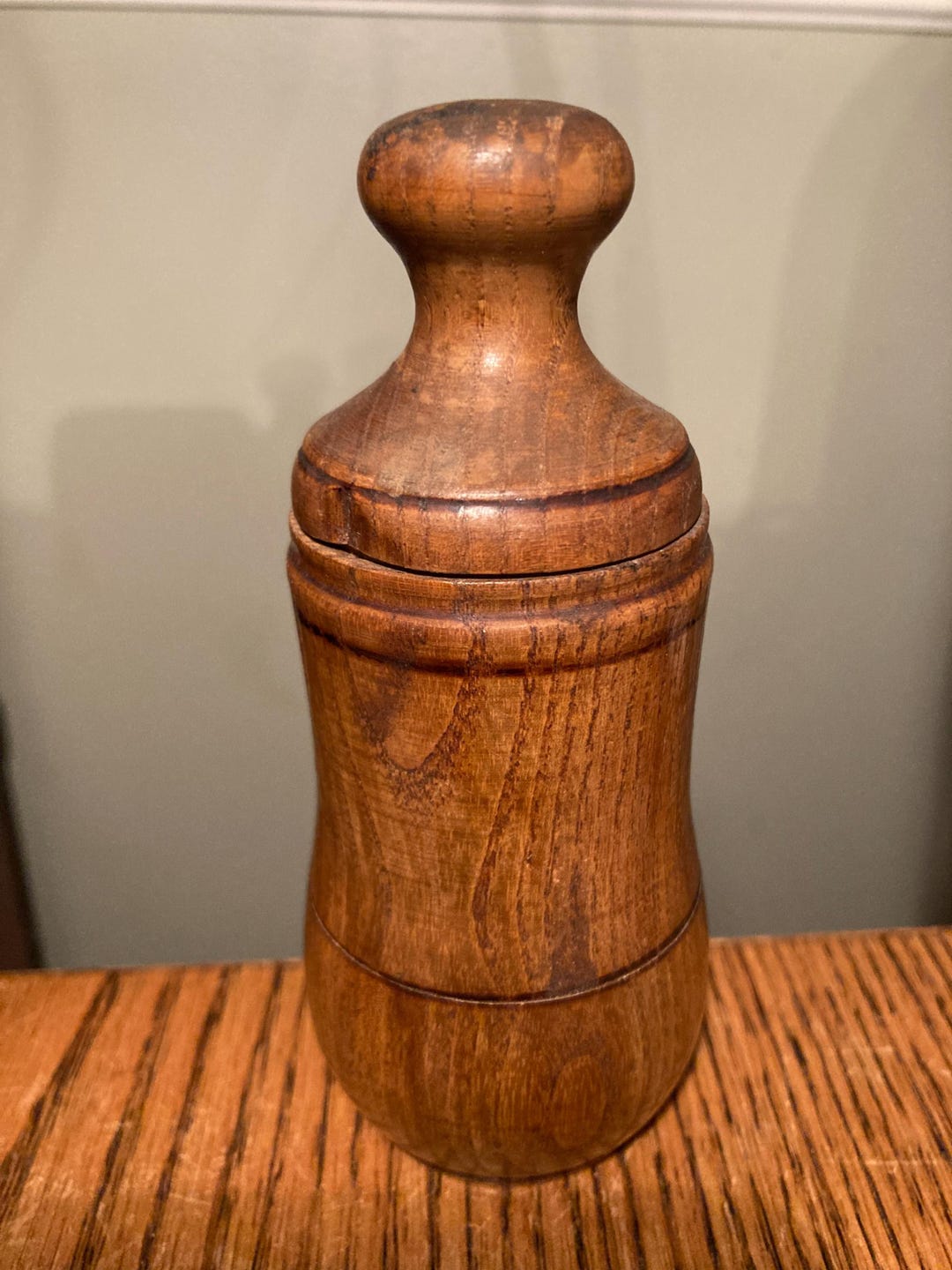 Antique Primitive Wooden Nutmeg Grinder Treenware Spice Pepper Mill ...