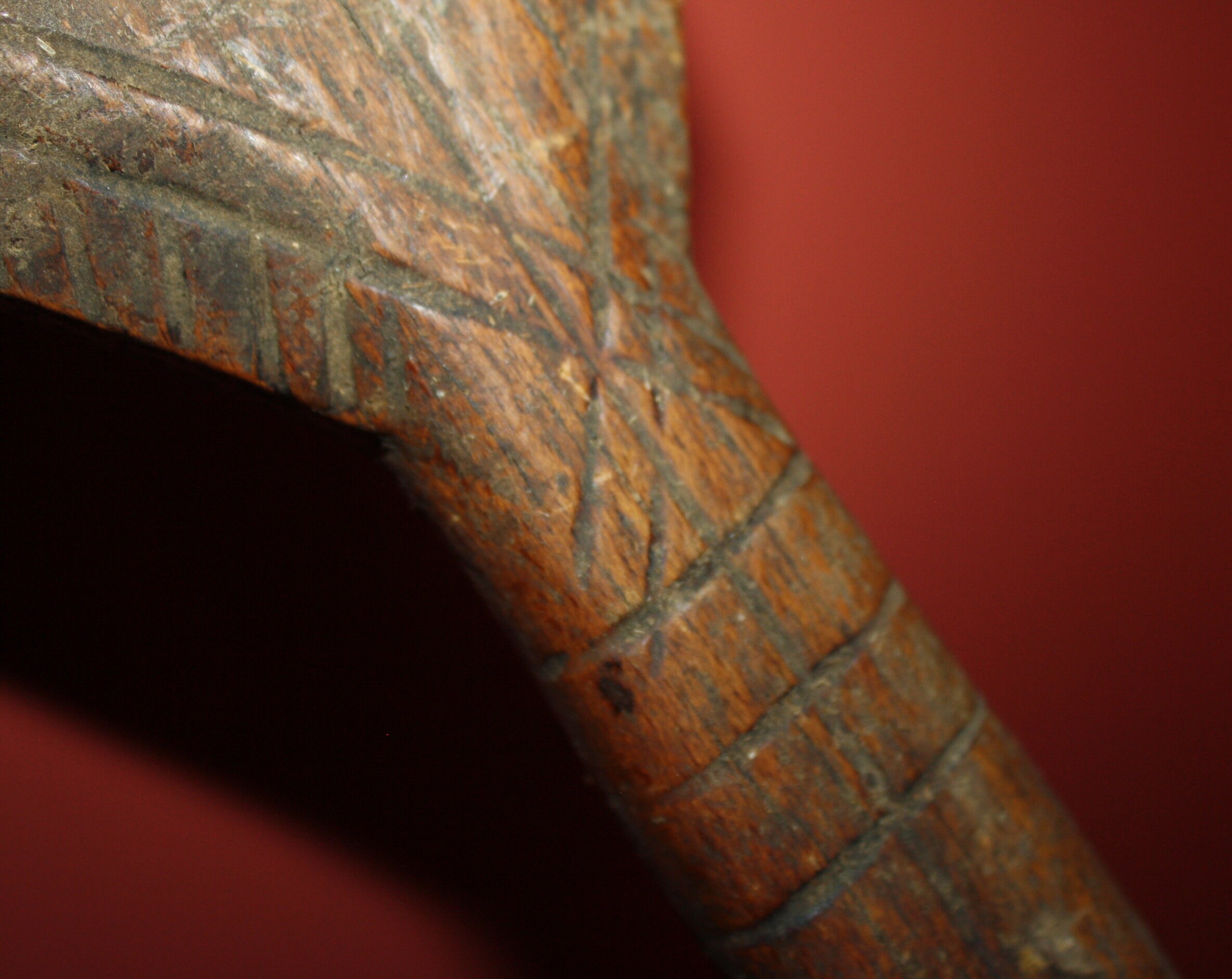 Antique Carved Wooden Flax Carding Comb, Hetchel