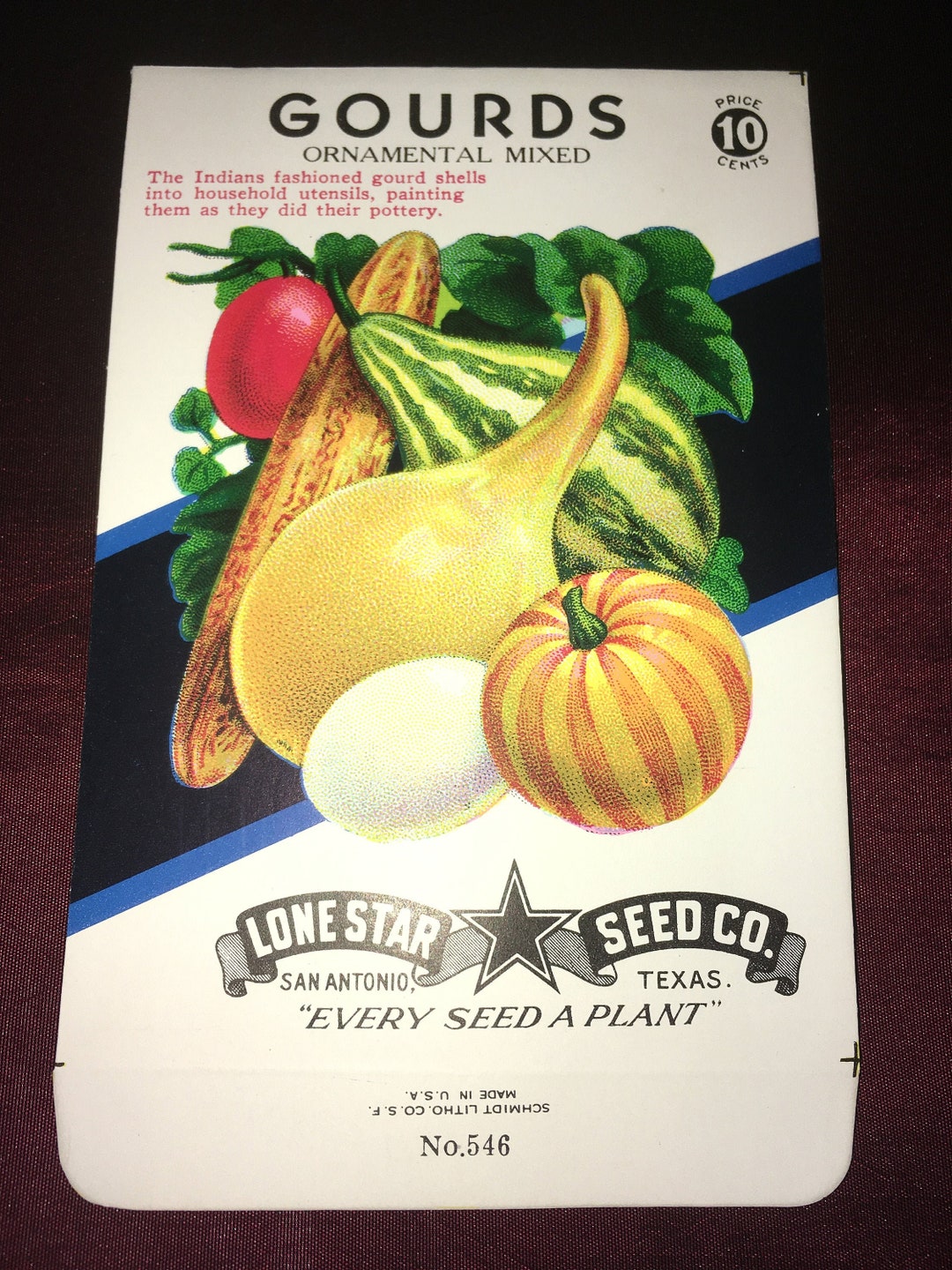 Vintage 10 Cent Gourds Seed Packet; Lone Star Seed Co. - Etsy